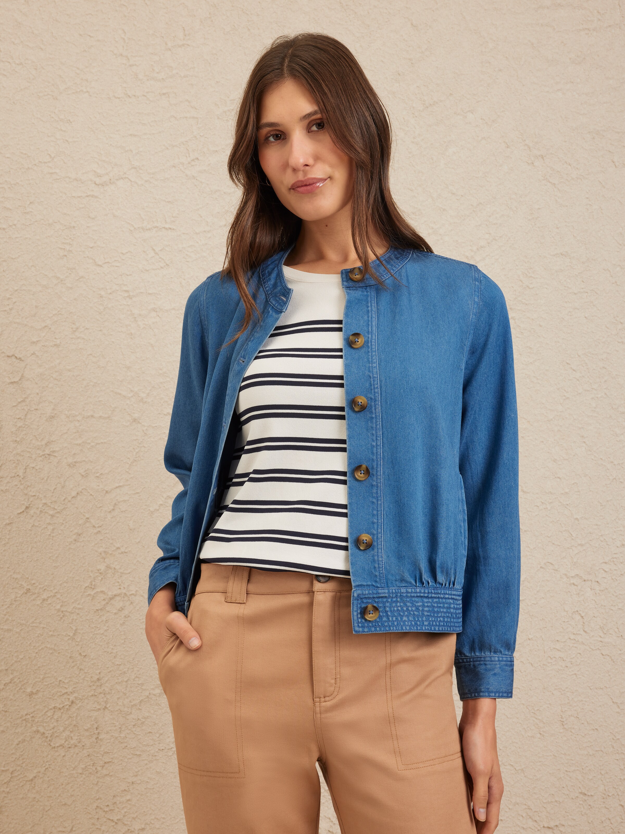 Chambray Tencel Jacket Chambray - JacquiE Online