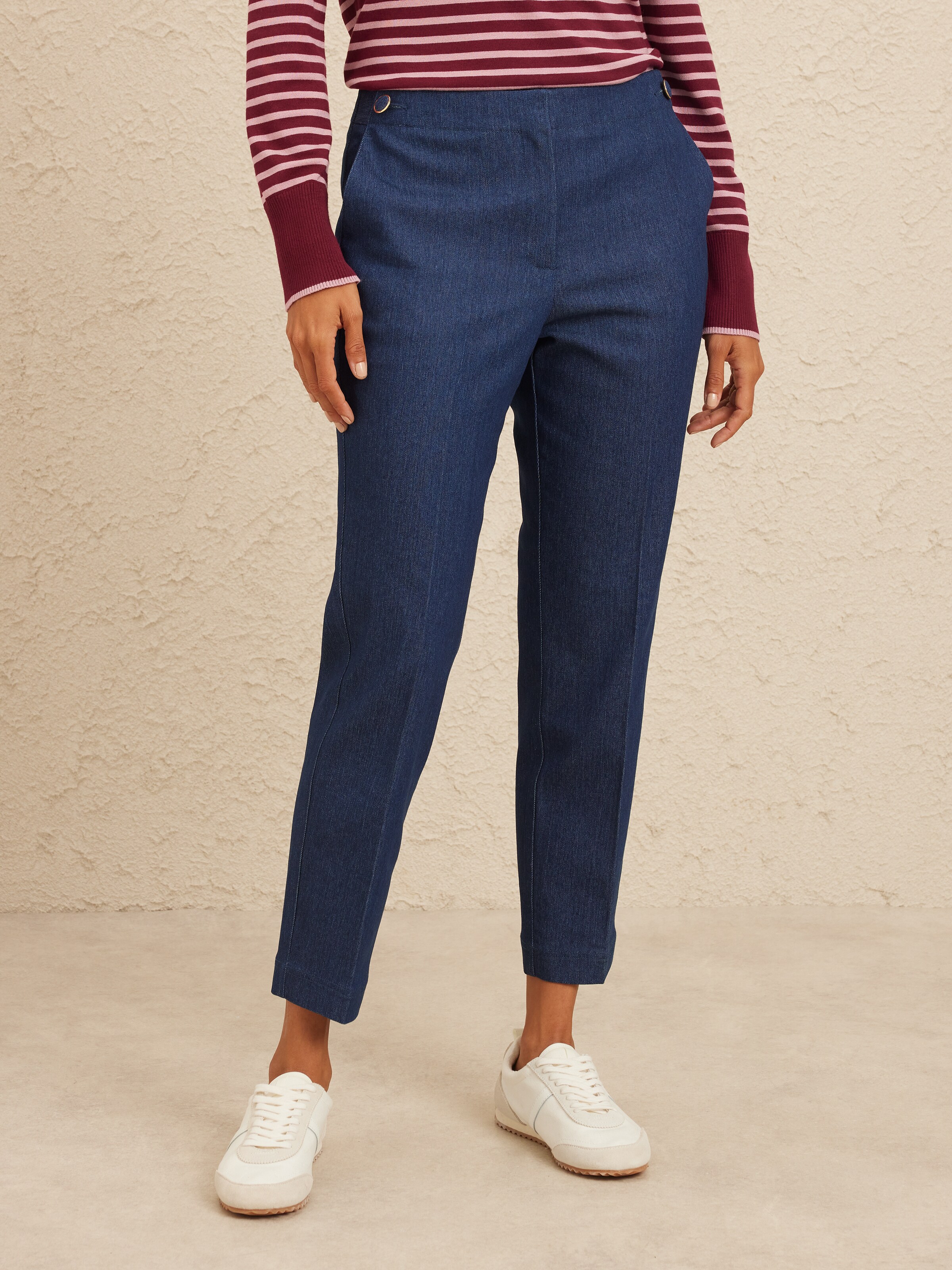 Tab Waist Denim Pant Denim - JacquiE Online