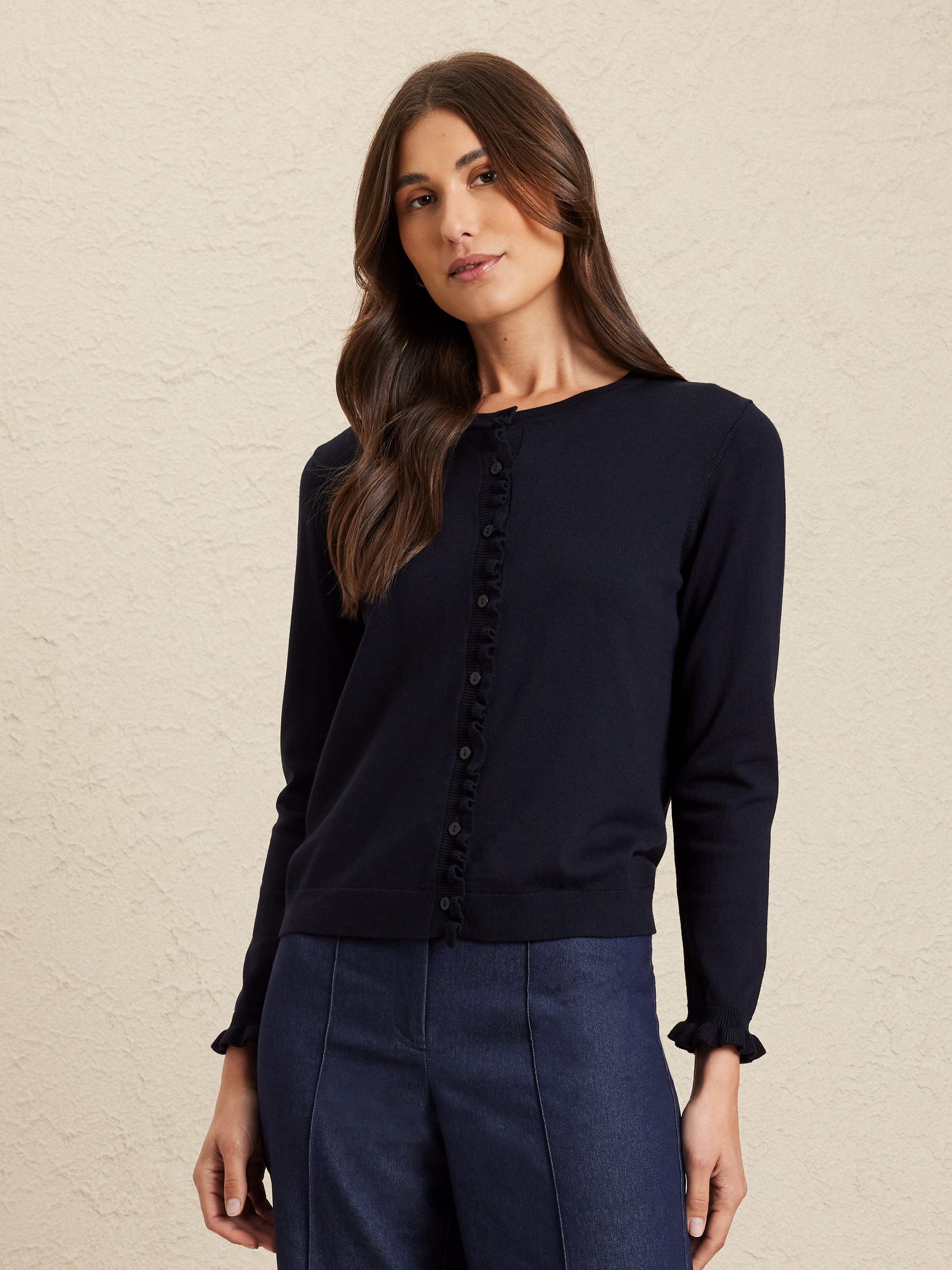 Milly Frill Button Through Cardigan - JacquiE Online