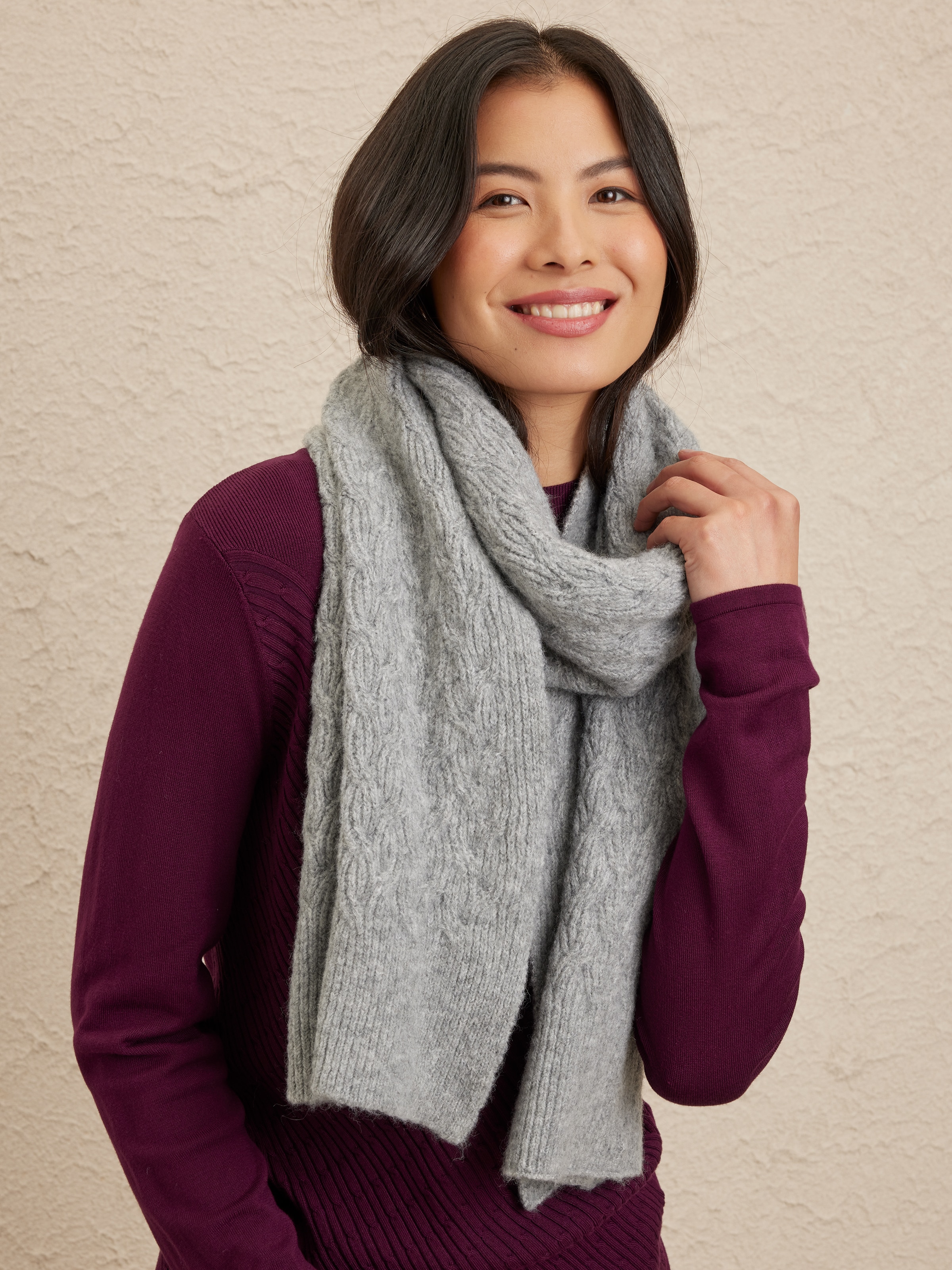 Scarlett Zig Zag Cable Scarf - JacquiE Online